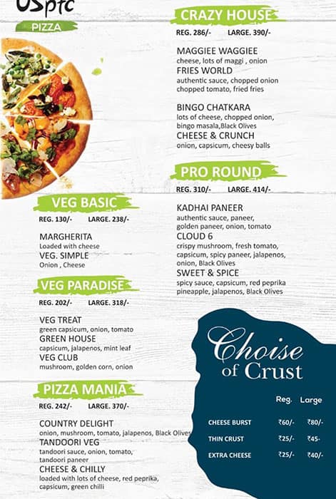 Menu of US Pizza Fried Chicken Kankarbagh Patna