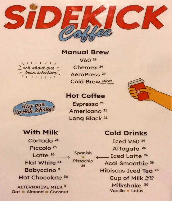 Menu of Sidekick, Al Khawaneej, Dubai