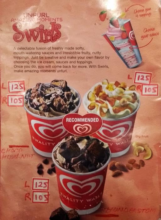 Menu at Kwality Wall’s Frozen Dessert and Ice Cream Shop, Ranchi, Auto ...