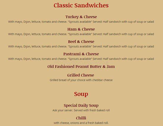 Menu at Black Diamond Bakery, Black Diamond