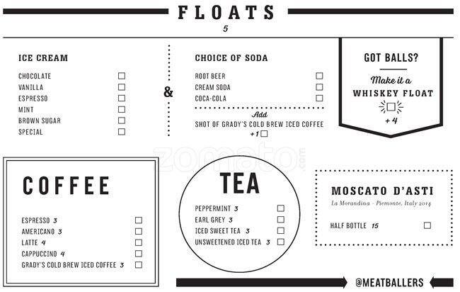 Menu at The Meatball Shop restaurant, New York City, 84 Stanton St