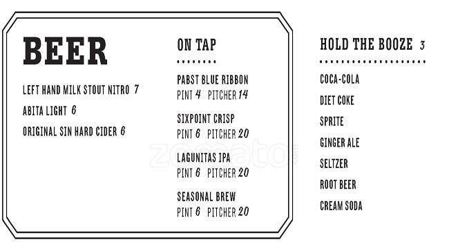 Menu at The Meatball Shop restaurant, New York City, 84 Stanton St