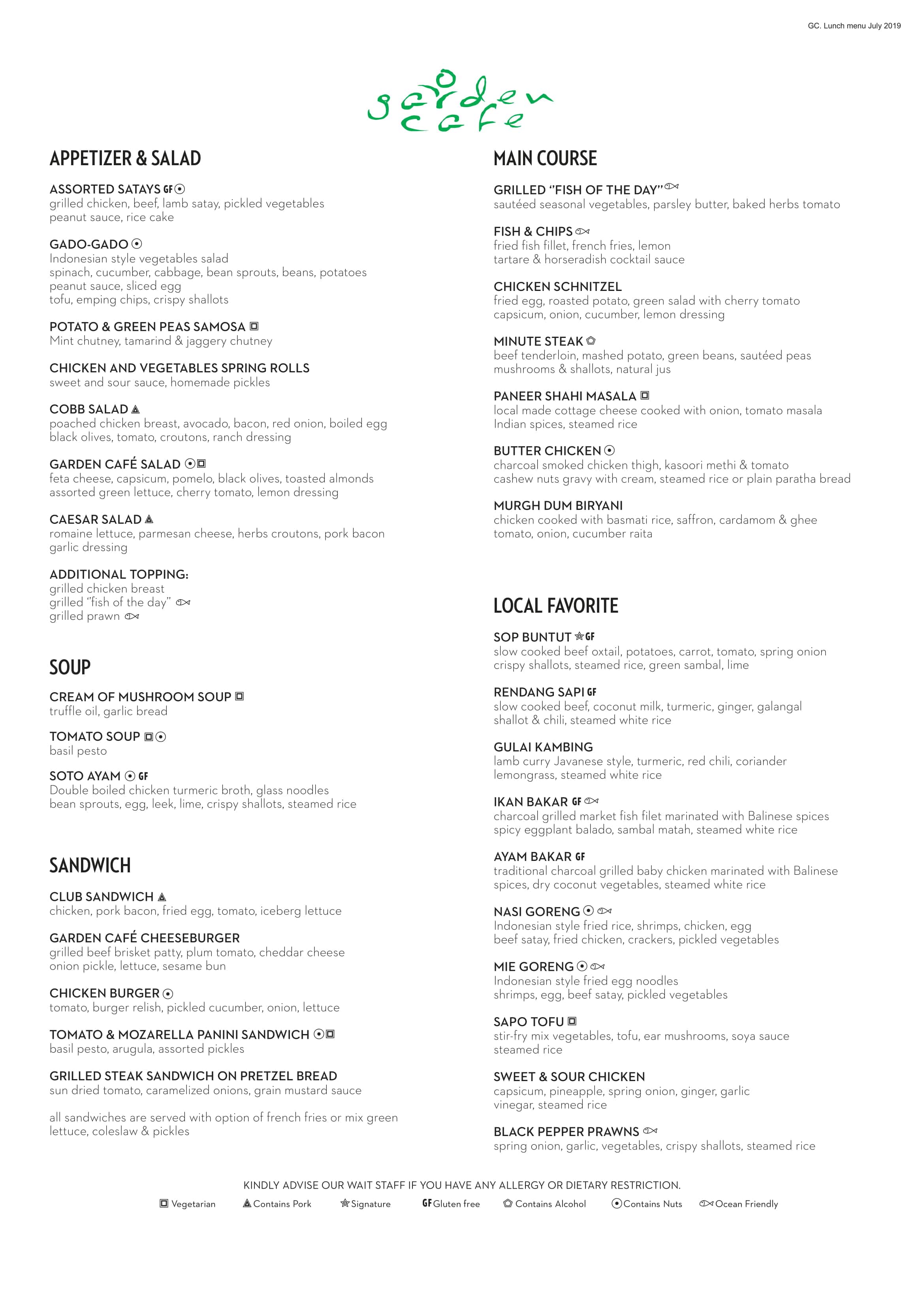 Menu at Watercourt Restaurant Bali, Kuta Selatan, Grand Hyatt Bali ...