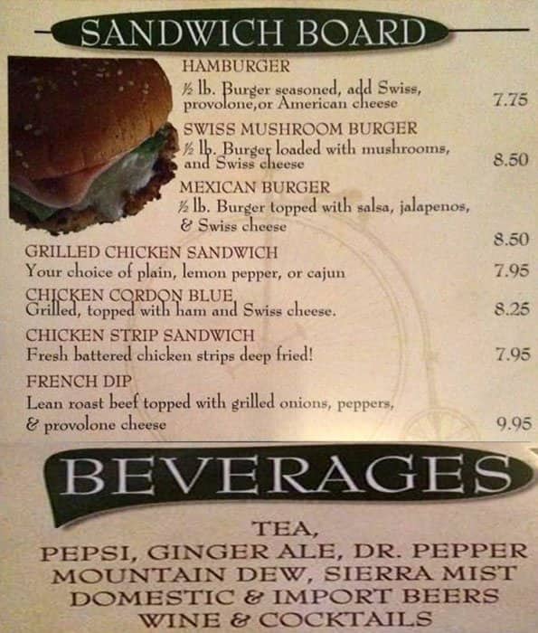 Menu at Oslo's pub & bar, Cheraw