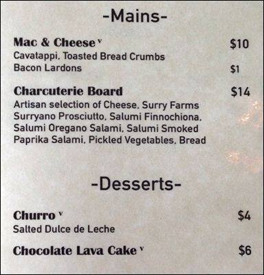 Menu at The Graham pub & bar, New York City, 151 Meserole St