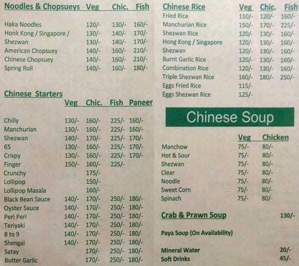 Menu at Koli's Kitchen, Mumbai