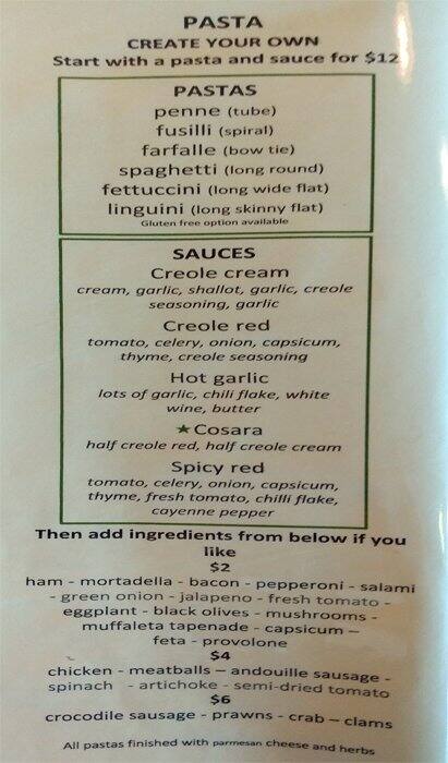 Menu at Creole Soul Kitchen restaurant, Spring Hill