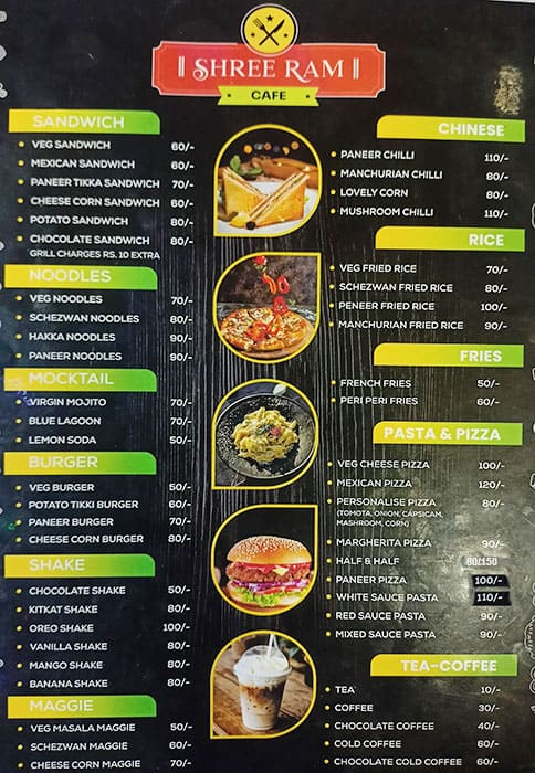Menu of Shree Ram Food, Jawahar Nagar, Raipur