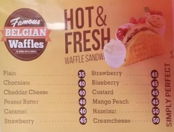 Menu at Famous Belgian Waffles (BDO Tower) cafe, Pasig