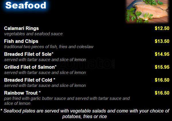 Menu at Orbit Restaurant, Mississauga