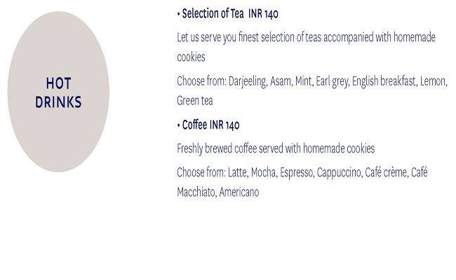 Menu at The Bar - Airport, Hyderabad