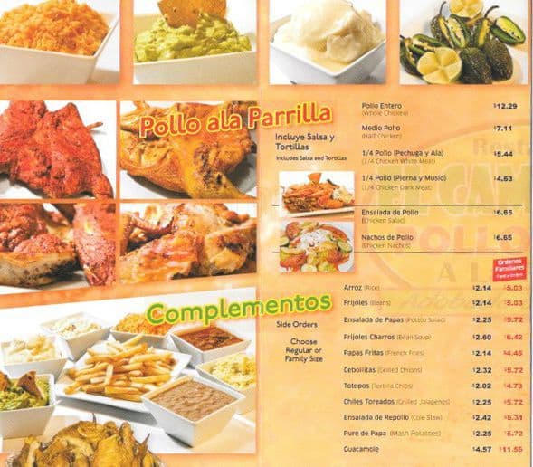 El Campestre Pollo Asado Menu,Menú para El Campestre Pollo Asado ...