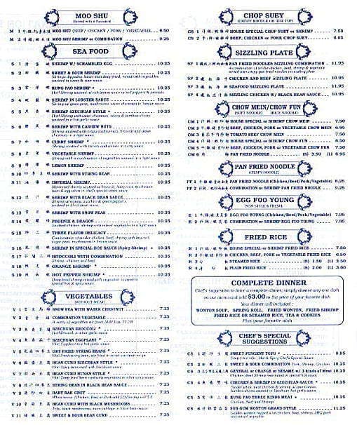 Menu at Golden Moon Restaurant, Arroyo Grande, E Grand Ave