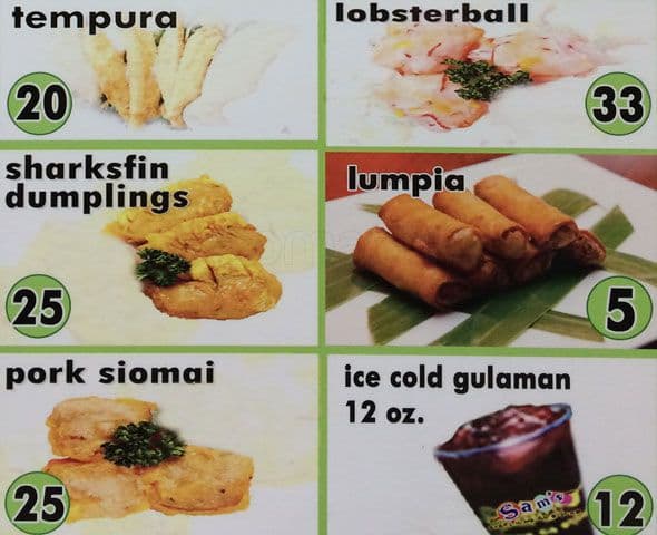 Menu at Sam's Everything On Stick, Cebu City, Food Court