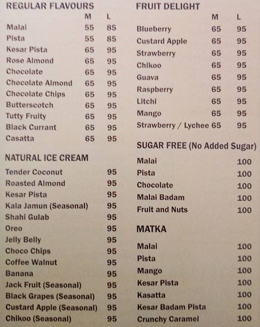 Menu at CHENNAI KULFI, Chennai, phone 9840255922 shop