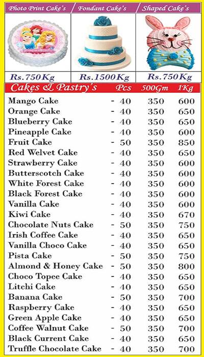 Menu at My Cake Shop.in, Bengaluru