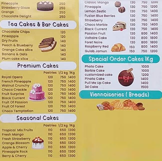 Menu of Le Twist Bakery & Petisserie, Lower Parel, Mumbai