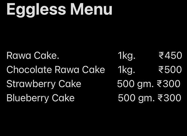 Menu of Cake House, Chandivali, Mumbai