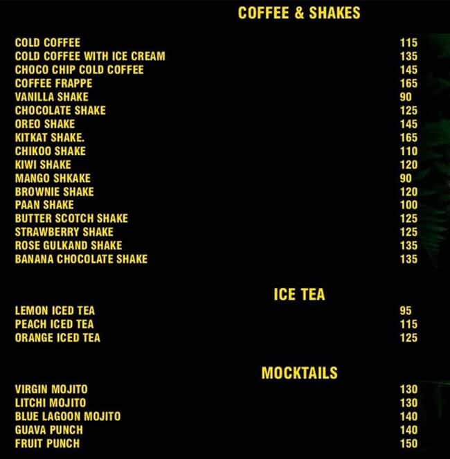 Menu at THE YARD CAFE & RESTAURANT, Jaipur