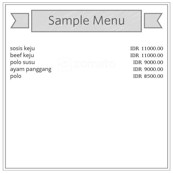 Menu at Indra Bakery, Jakarta