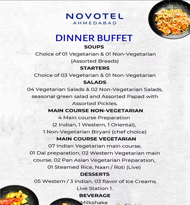 Menu of The Square - Hotel Novotel, Satellite, Ahmedabad