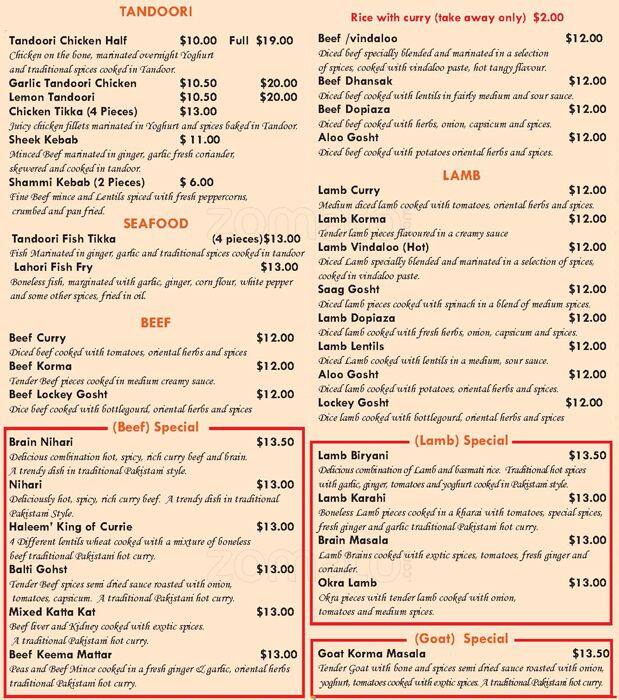 Menu at Faheem Fast Food Enmore, Enmore