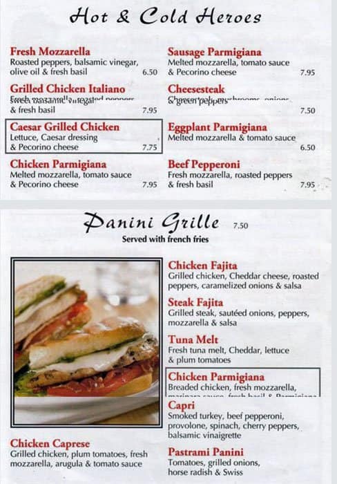 Menu at Pasha Pizza pizzeria, New York City