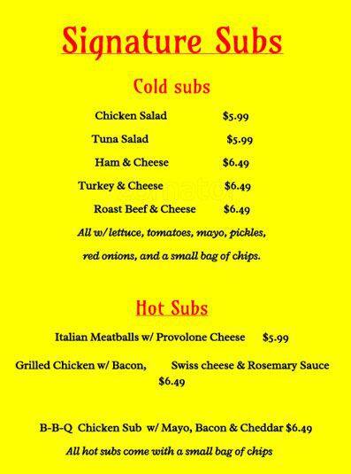 Menu at CAFE 1010, Boston