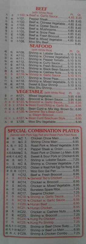 Menu at Kin's Kitchen, Indianapolis