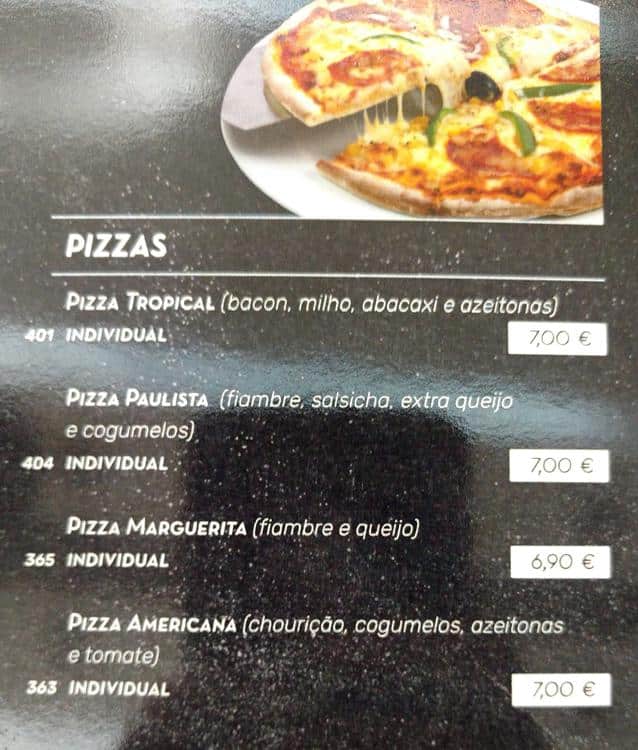Menu at Porto Extremo fast food, Porto