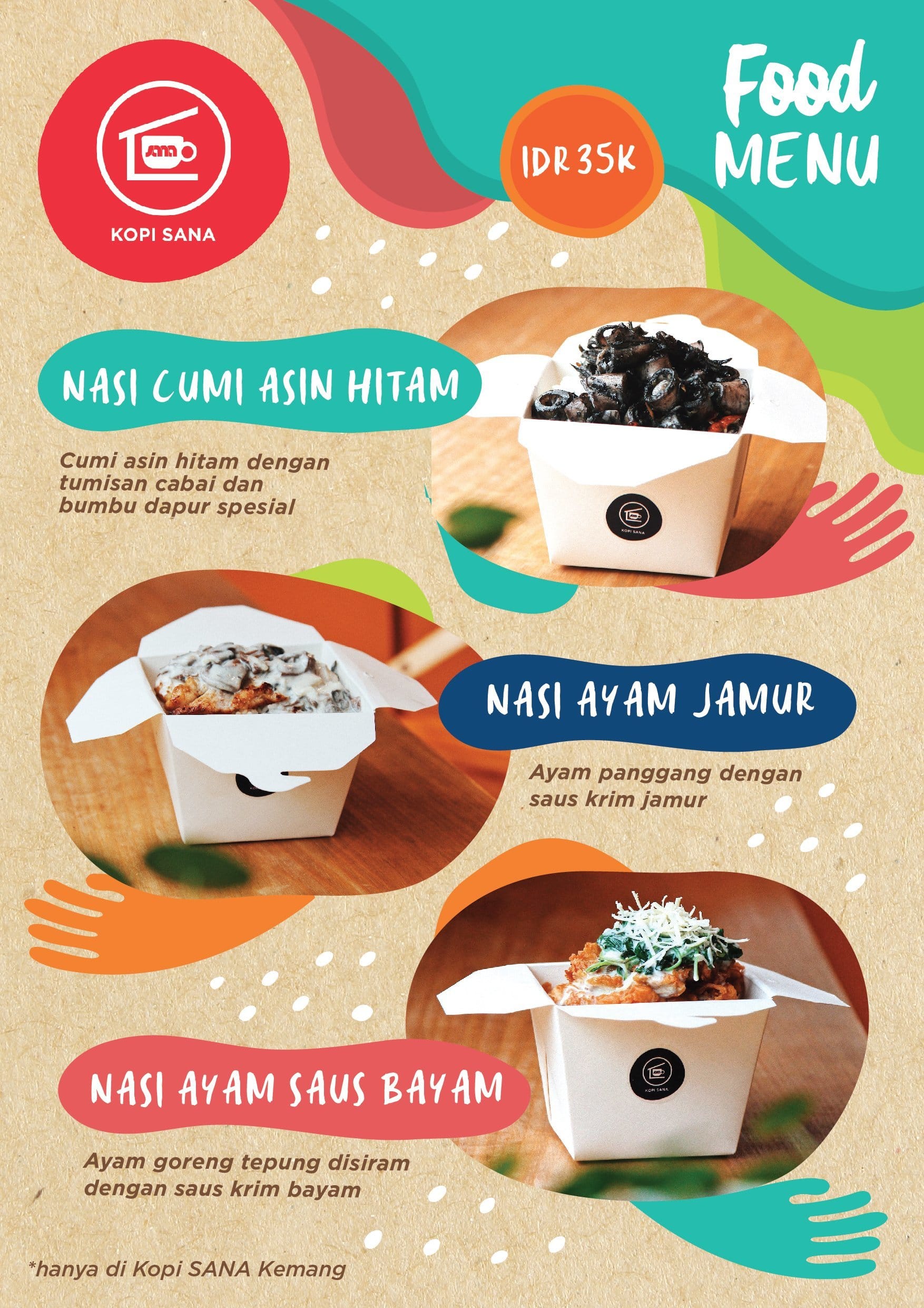 Menu at Kopi SANA Kith & Kin cafe, Jakarta