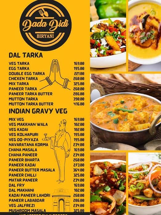 Menu of Dada Didi Biryani, Kidderpore, Kolkata
