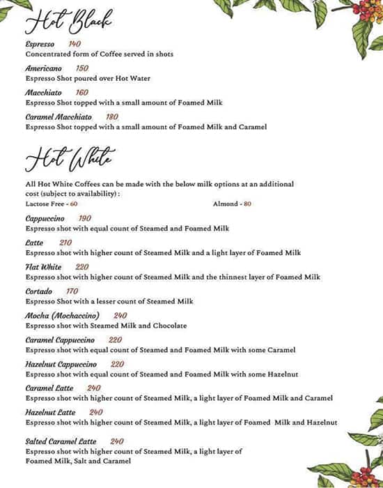 Menu of Coffee Dates - Coffee Shop & Eatery, Rajouri Garden, New Delhi