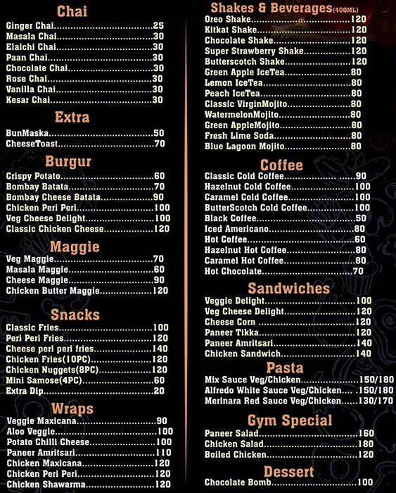 Menu of Crazy Chai, Shastri Nagar, Ghaziabad
