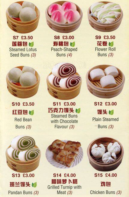 Menu at Wan's fast food, London