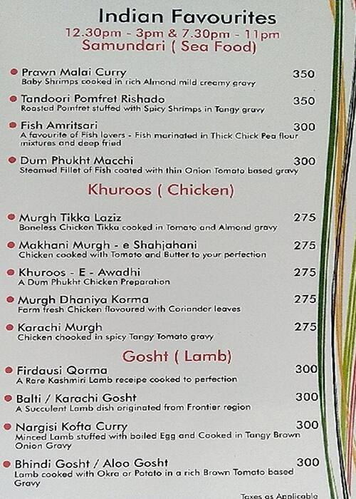 Menu at Zero Degrees, Chennai, 33