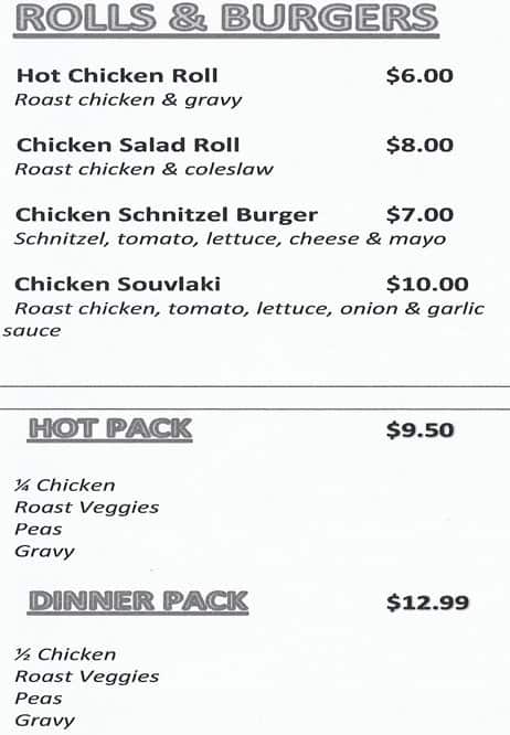 Menu at Heathmont Charcoal Chicken Bar, Heathmont