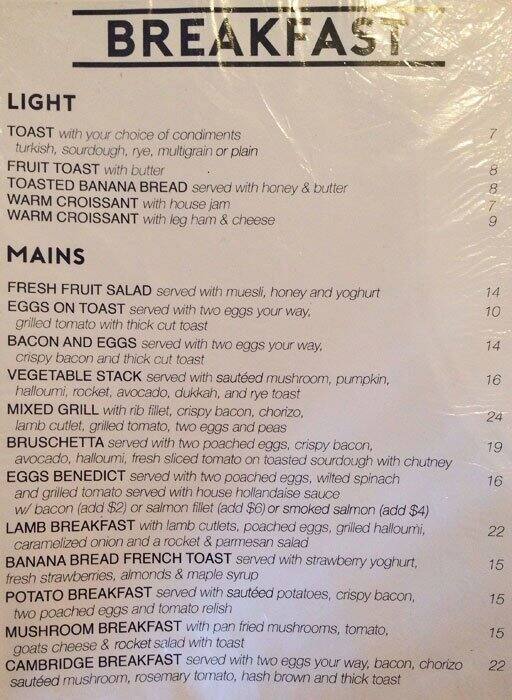 Keiths on Cambridge Menu, Menu for Keiths on Cambridge, Manly, Brisbane ...