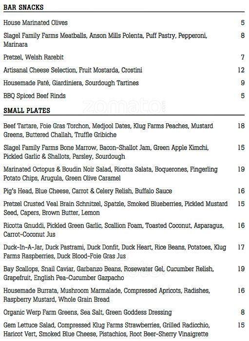 Menu at Longman & Eagle pub & bar, Chicago