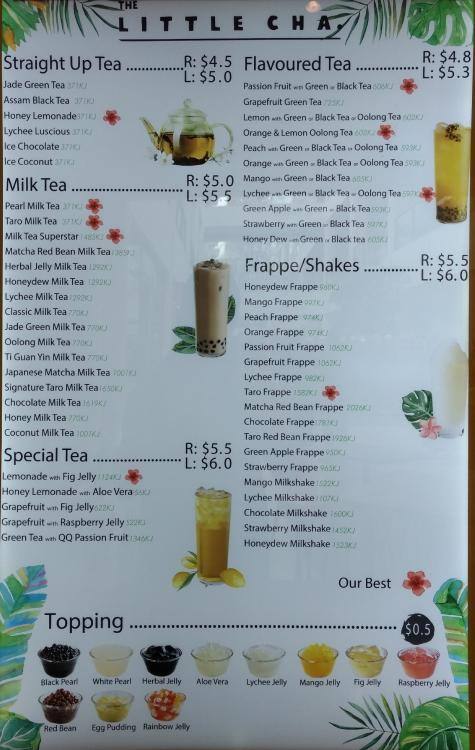 A Little Cha Menu, Menu for A Little Cha, Eastgardens, Sydney ...