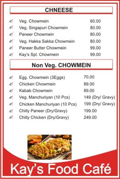 Menu at Kays Food Cafe, New Delhi