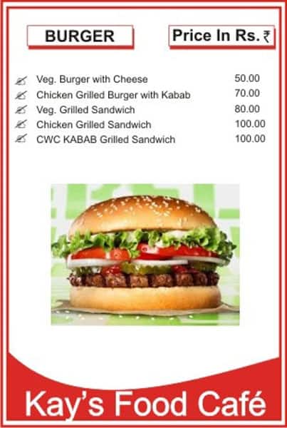 Menu at Kays Food Cafe, New Delhi