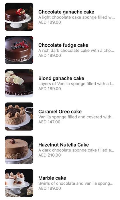 Menu at La Torta Cakes & Sweets desserts, Abu Dhabi