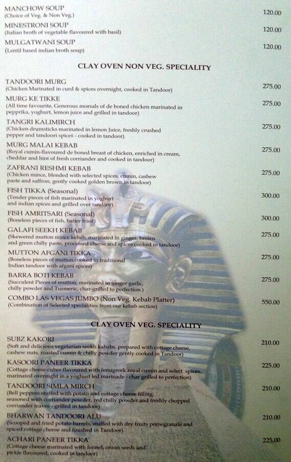 Menu at The Pyramid, Jaipur, Third Floor