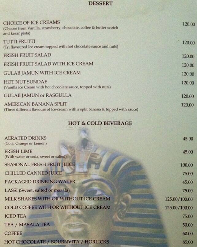 Menu at The Pyramid, Jaipur, Third Floor