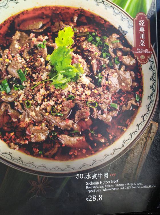 Menu at Red Chilli Sichuan Restaurant, Haymarket, 8 Dixon St