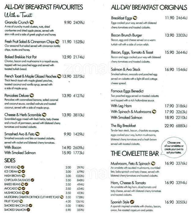 The Coffee Club Menu Menu For The Coffee Club Ryde Sydney