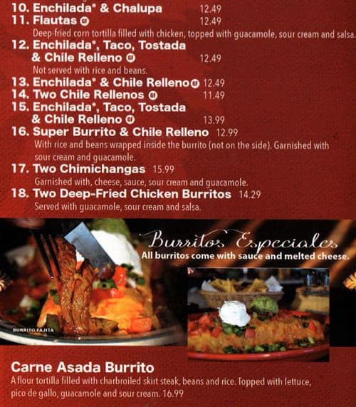 Menu at Mazatlan Mexican Restaurant, Everett