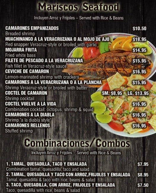 Menu at Lazo's Tacos restaurant, Chicago