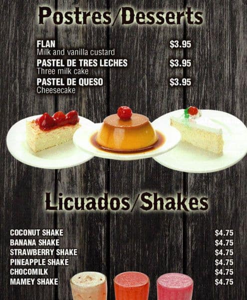 Menu at Lazo's Tacos restaurant, Chicago